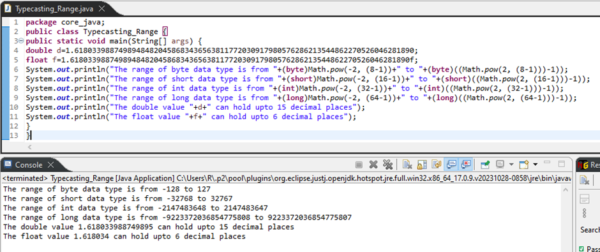 Type Casting in Java: Widening and Narrowing