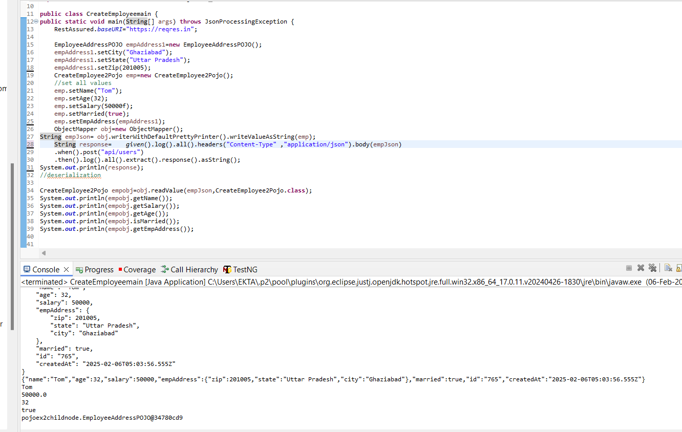 Creating And Using Pojo Classes In Restassured For Api Testing